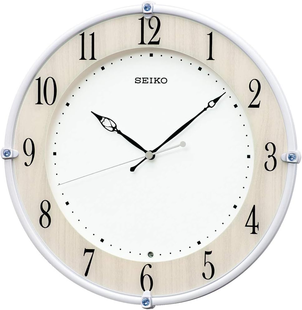 Amazon.com: Seiko Clock KX242B Wall Clock, Natural, Radio, Analog ...