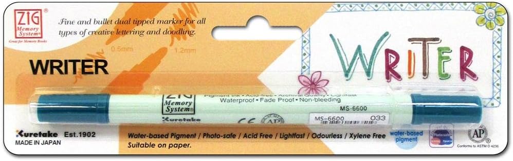 Amazon.com: Zig Memory System Writer Dual Tip Marker, Carded, Teal