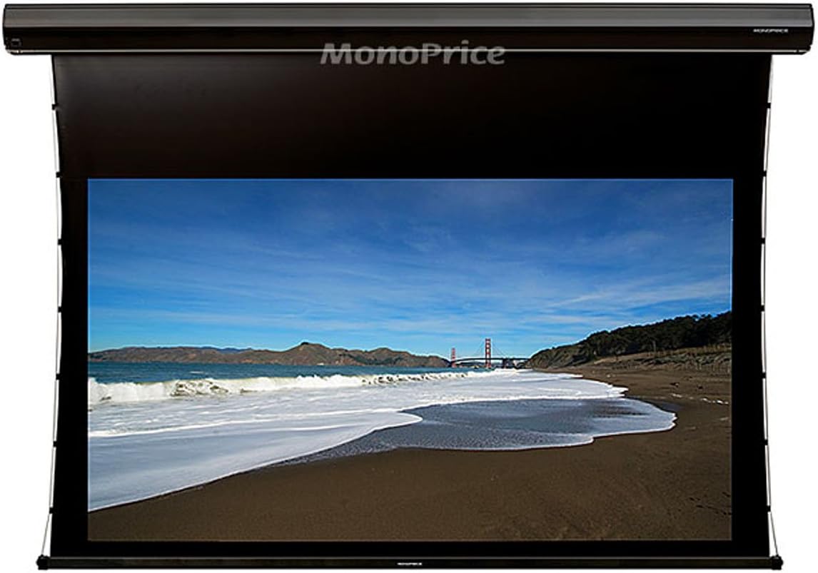 Amazon.com: Monoprice 107942 Tensioned Motorized Projector Screen ...