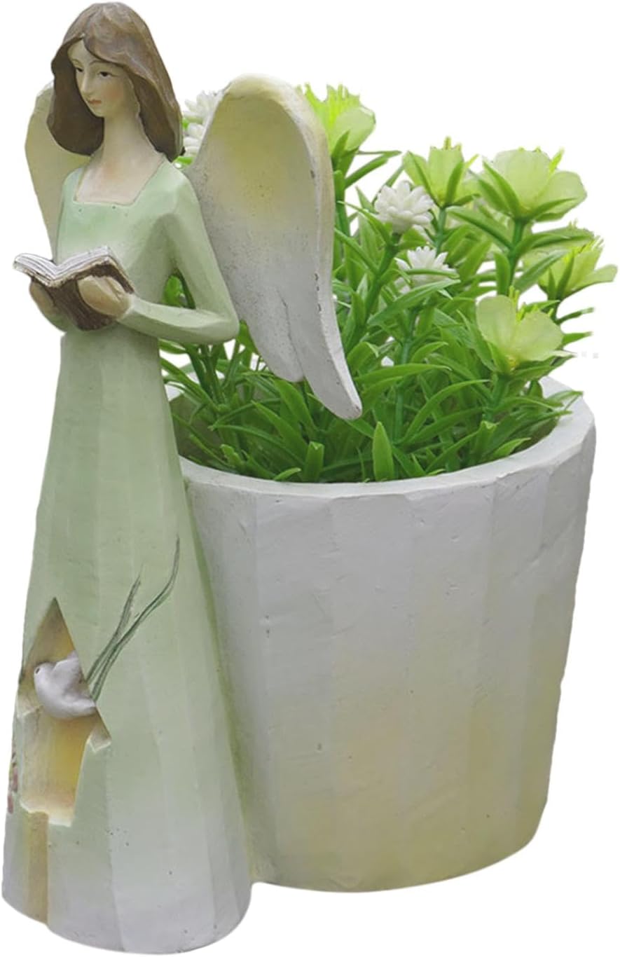 Voihamy Angel Figurine Planter,Garden Statue Plant Pot - Angel Garden ...