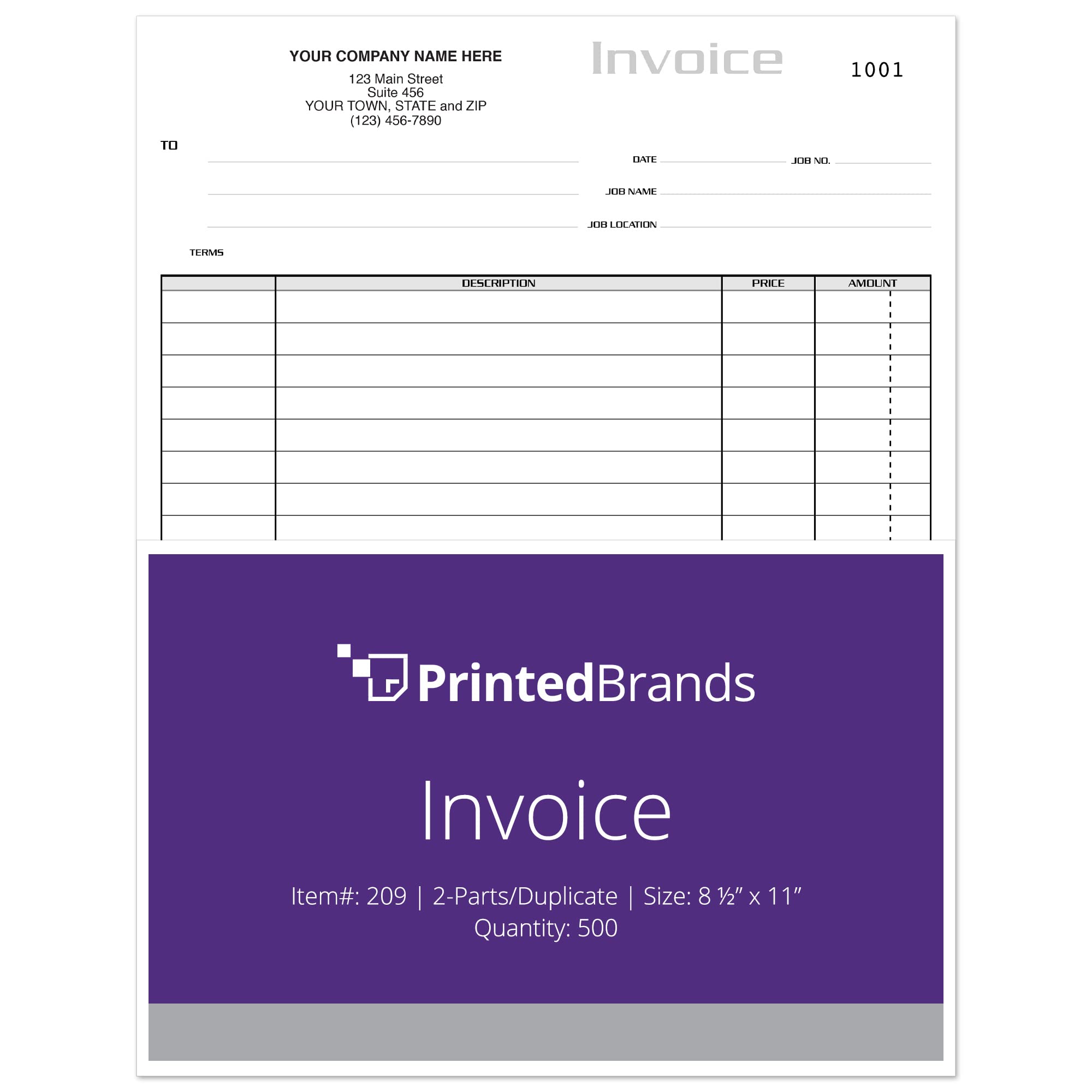 Towing Invoice Books Custom Printed - 3-Part Carbonless NCR Receipt ...