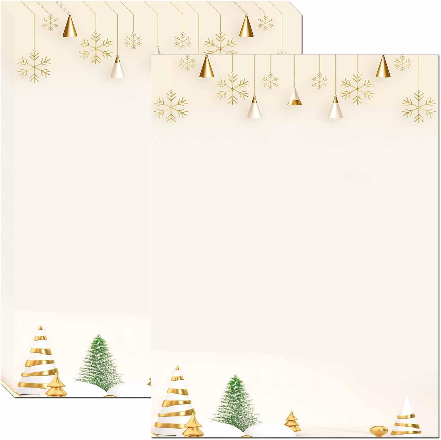 Amazon.com : Minimal White Christmas Holiday Stationery - 80 Sheets ...