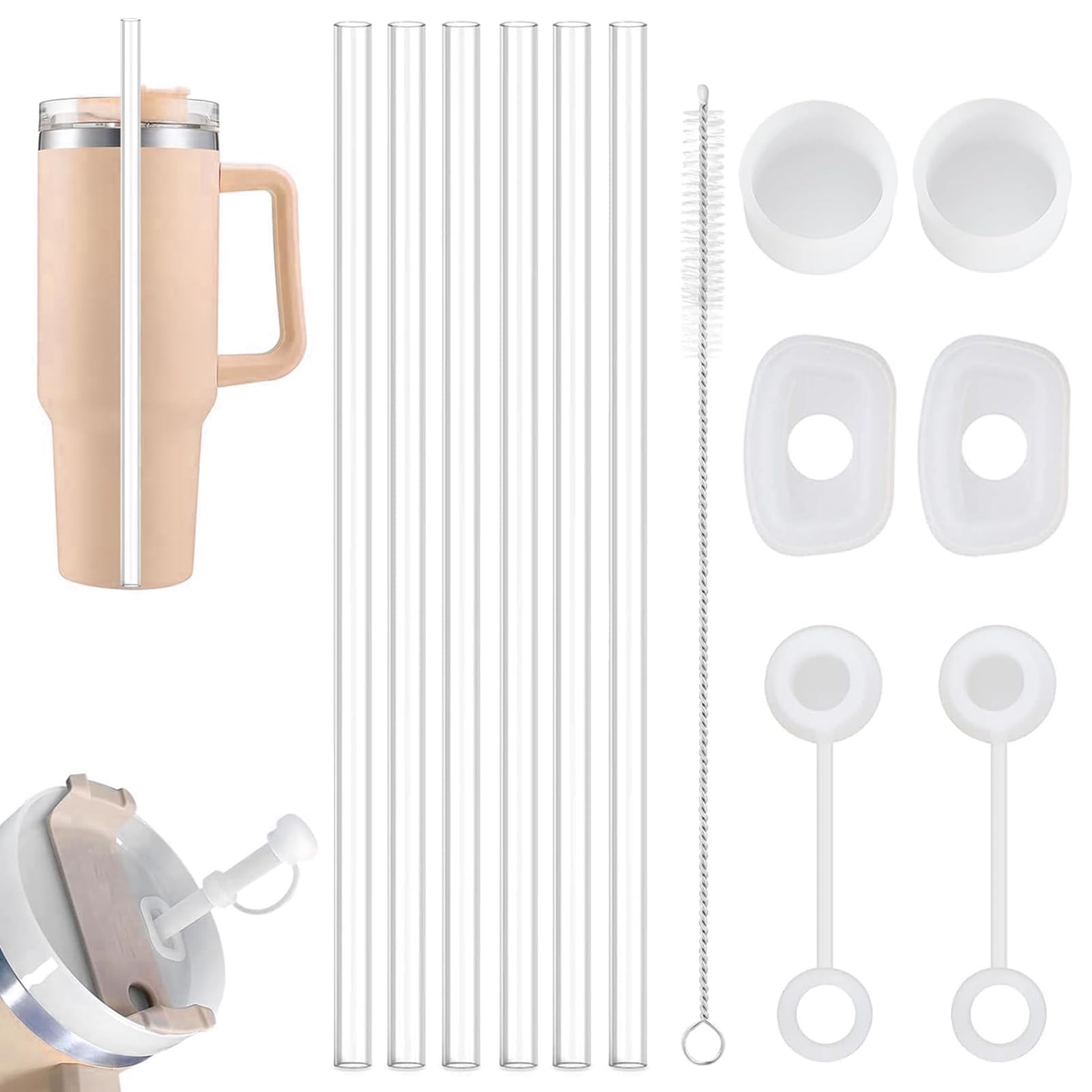 6 unidades compatibles con pajitas Stanley Cup compatibles con accesor...