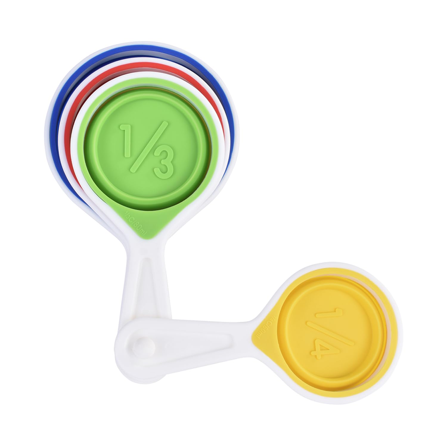 Cook Easy Collapsible Silicone Measuring Cups Set, 4PCS Portable ...