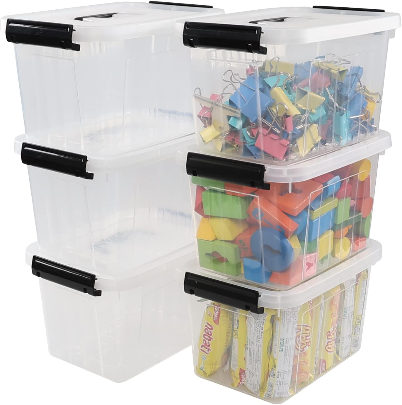 Sandmovie Contenedores de almacenamiento de plástico transparente de 8 ...