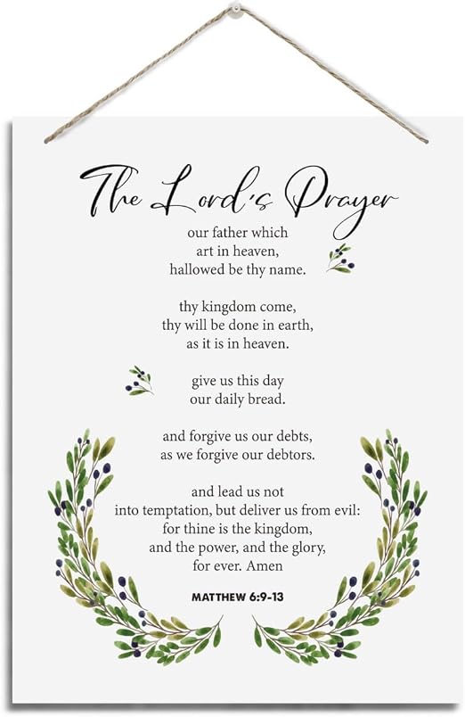 Amazon.com: Inspirational Wall Decor, The Lord's Prayer Hanging Sign ...