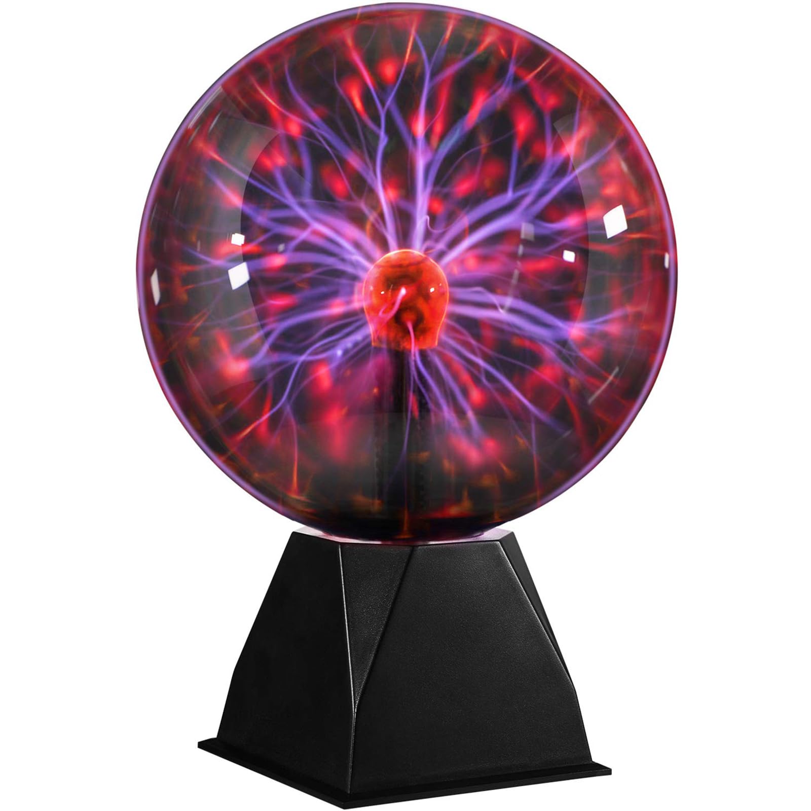 8 Inch Plasma Ball, Plasma Globe Touch & Sound Sensitive Plasma Ball ...