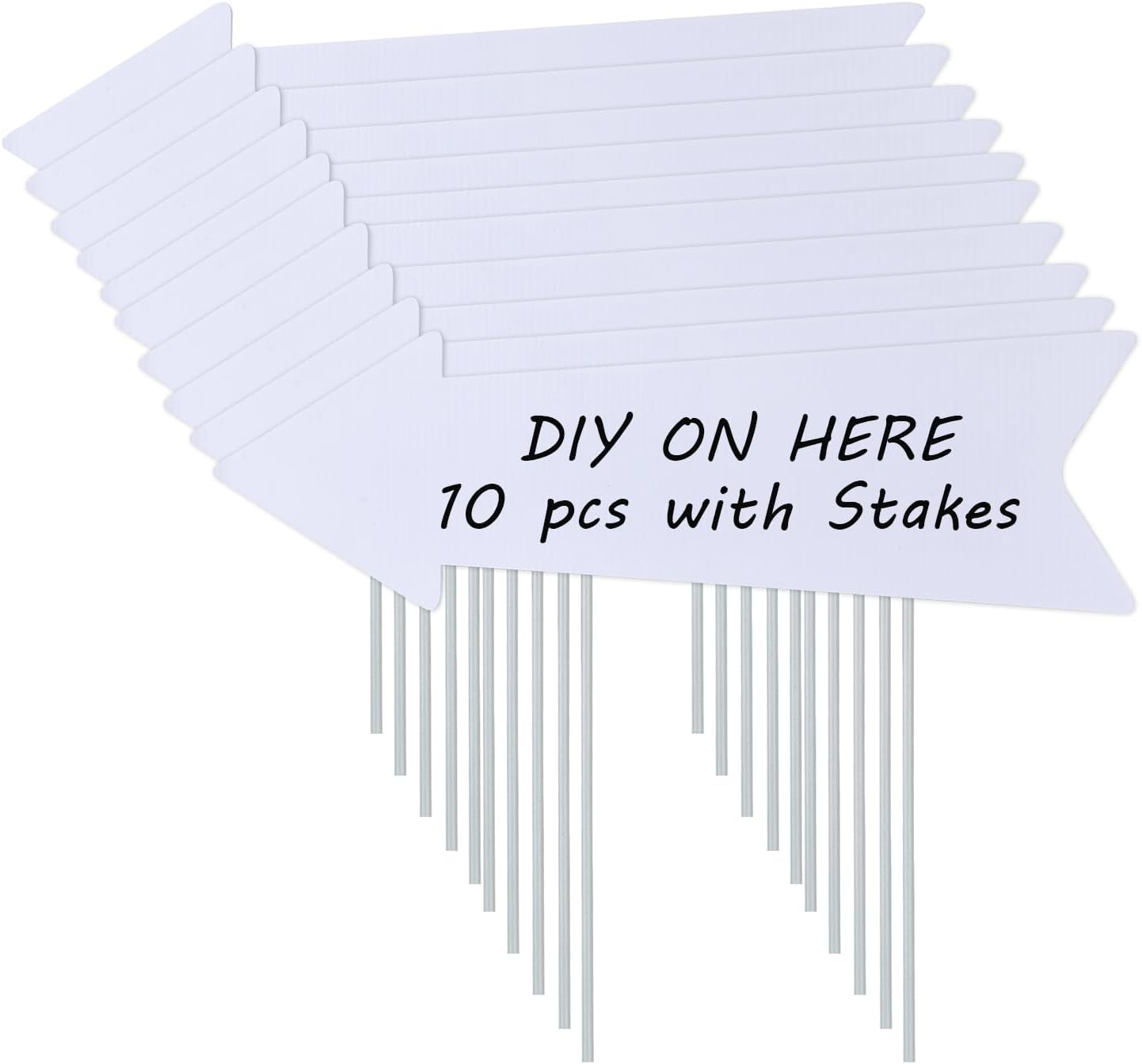 Amazon.com : Blank Arrow Yard Signs with Stakes: 10 Pack Wedding ...