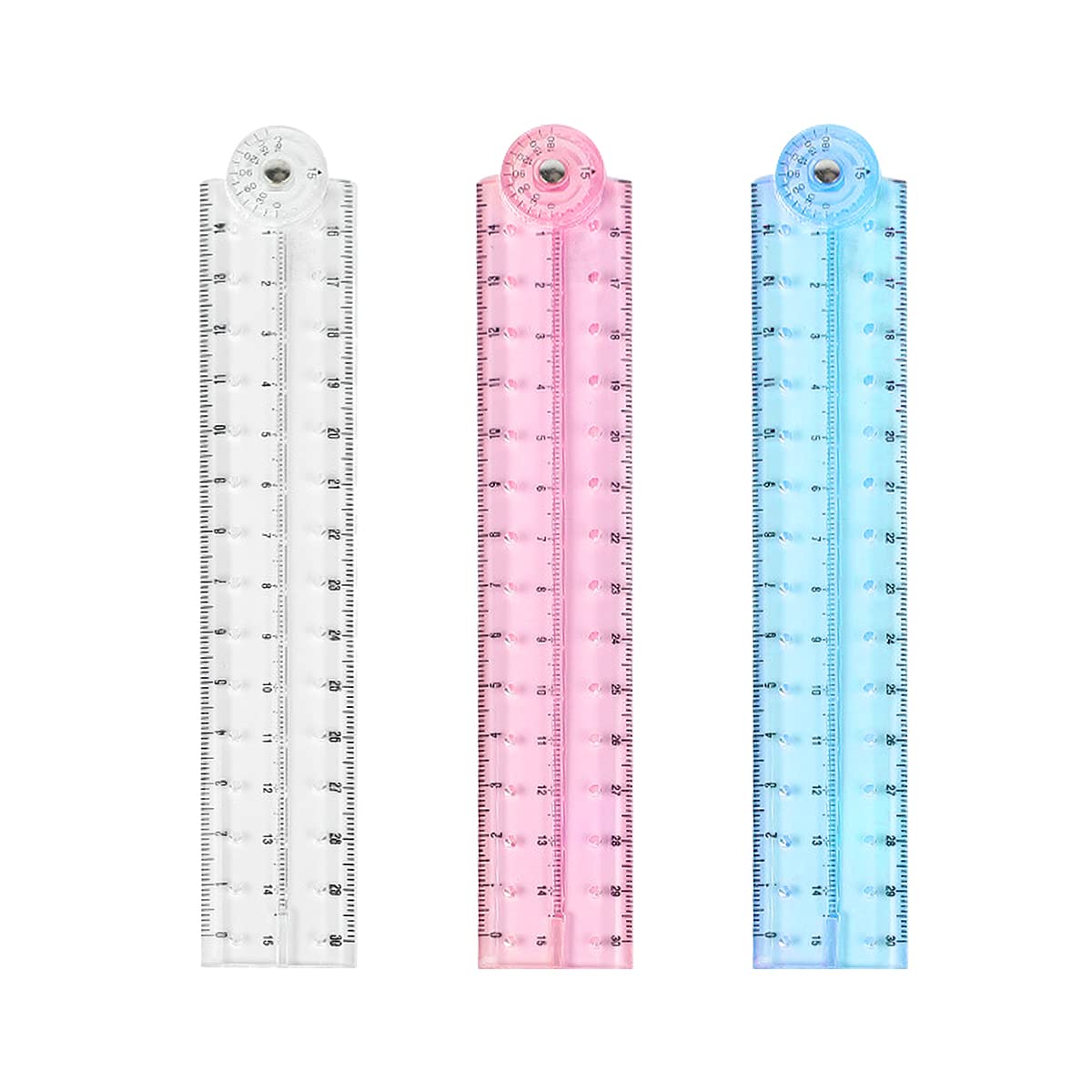 Jagowa 3 Pcs 15cm Folding Ruler Color Flexible Ruler Plastic ...