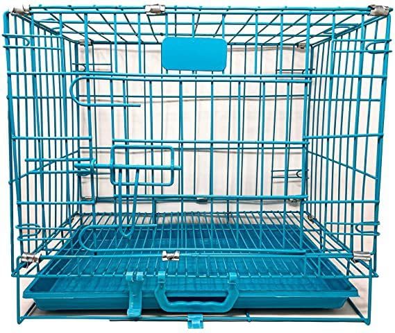 Chullbull Pet Products 18 Inch Blue Dog Cage - Heavy Duty Iron Powder ...
