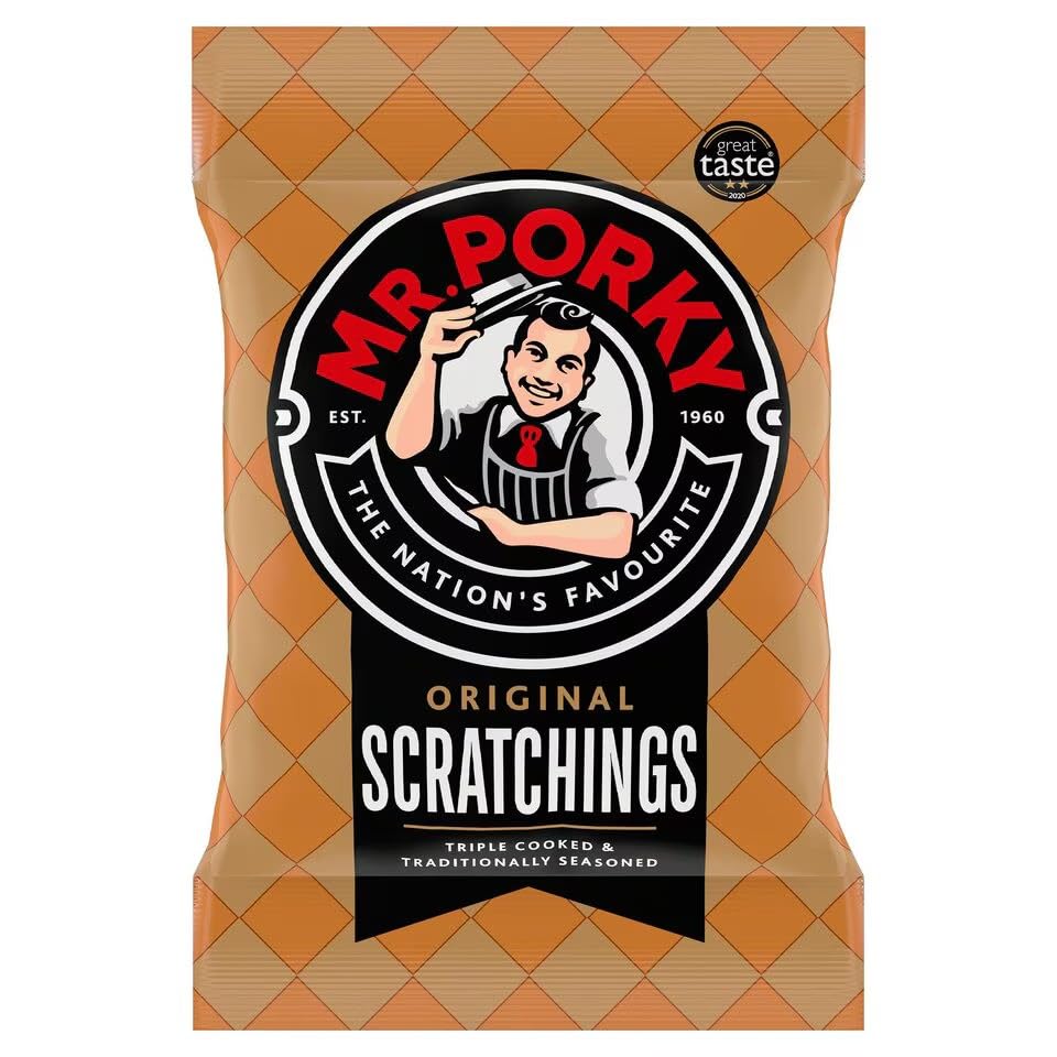 Mr Porky Pork Scratchings, 65g, Original Flavor,crunchy, classic pork ...