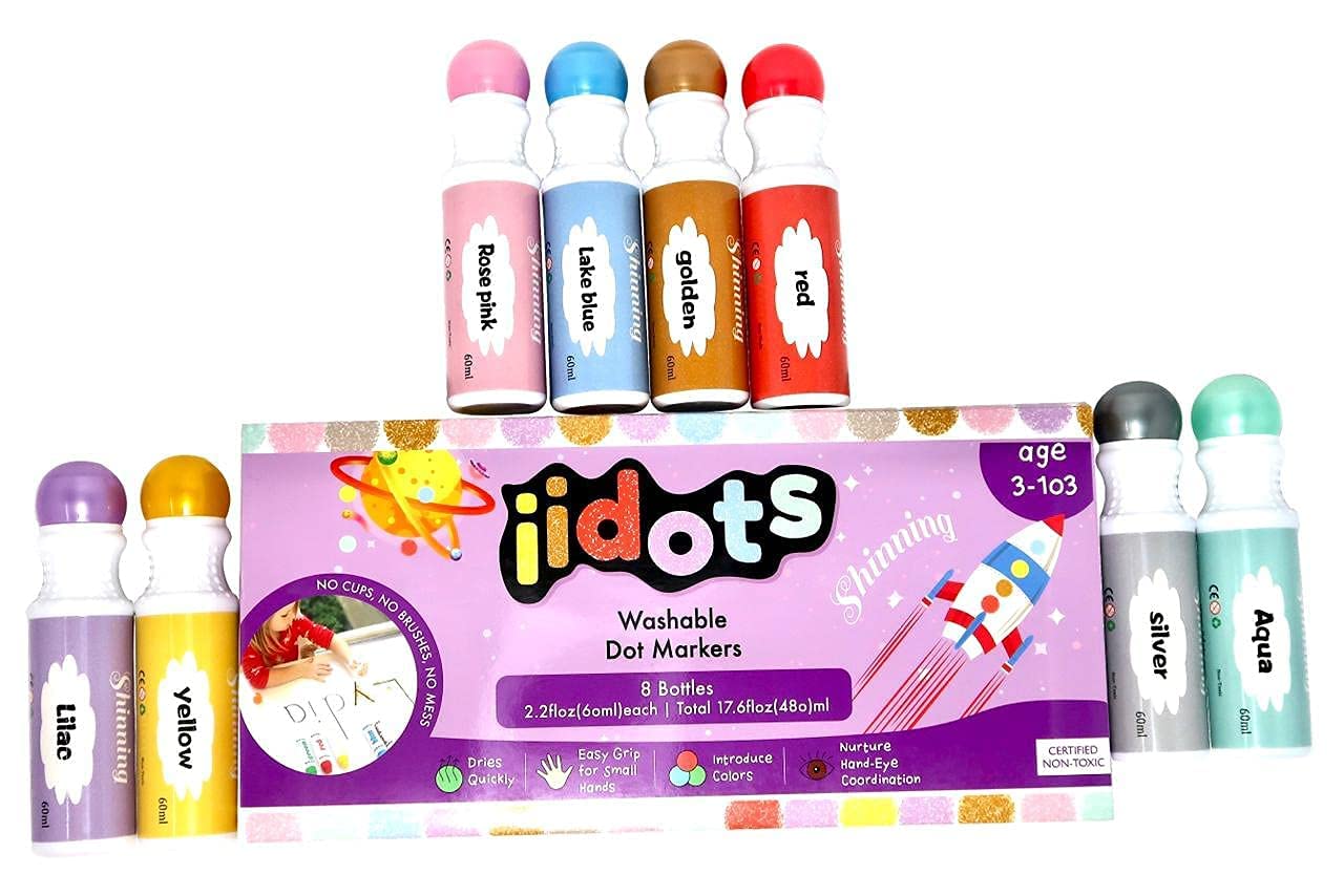 Iidots Shimmer Dot And Dab Markers 8 Shiny Colors Learning | Desertcart ...