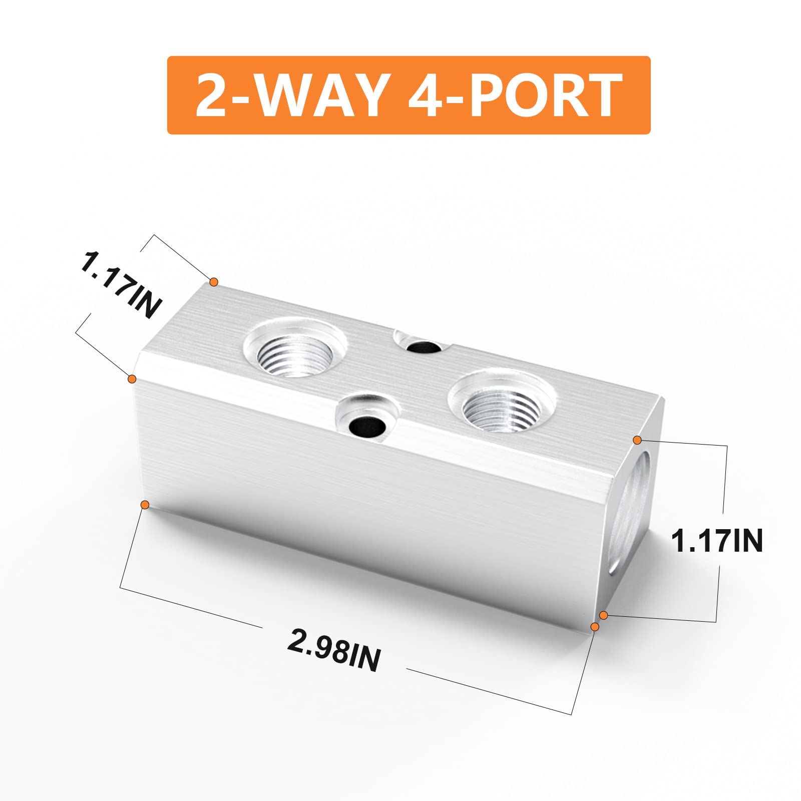 Snapklik.com : 4PCS 2 Way 4 Port Aluminum Pneumatic Manifold Air ...
