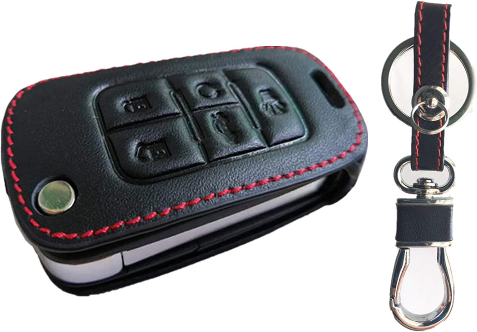 Amazon.com: KAWIHEN Leather Key Fob Case Cover Compatible with ...