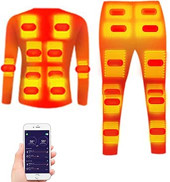 Y-Rachael Electric Heated Underwear Winter Warm Top Pants Set USB ...