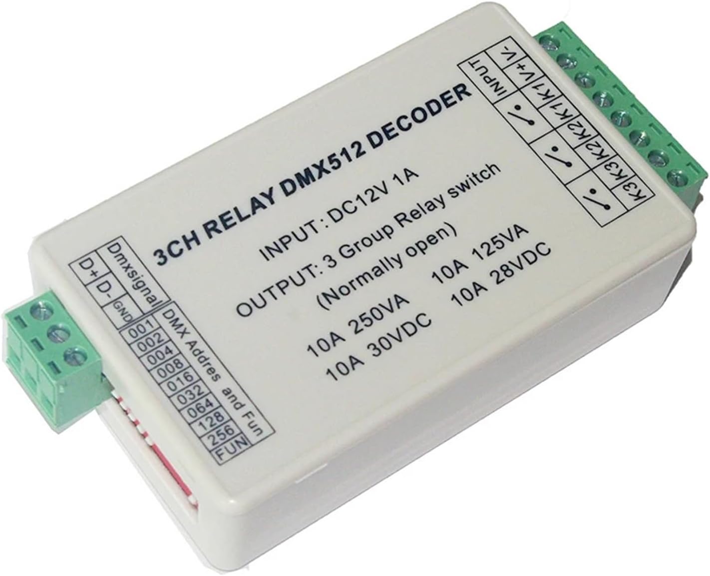 Amazon.com: YIOGEQKWG 3CH dmx512 LED Controller 3 Channel DMX 512 Relay ...