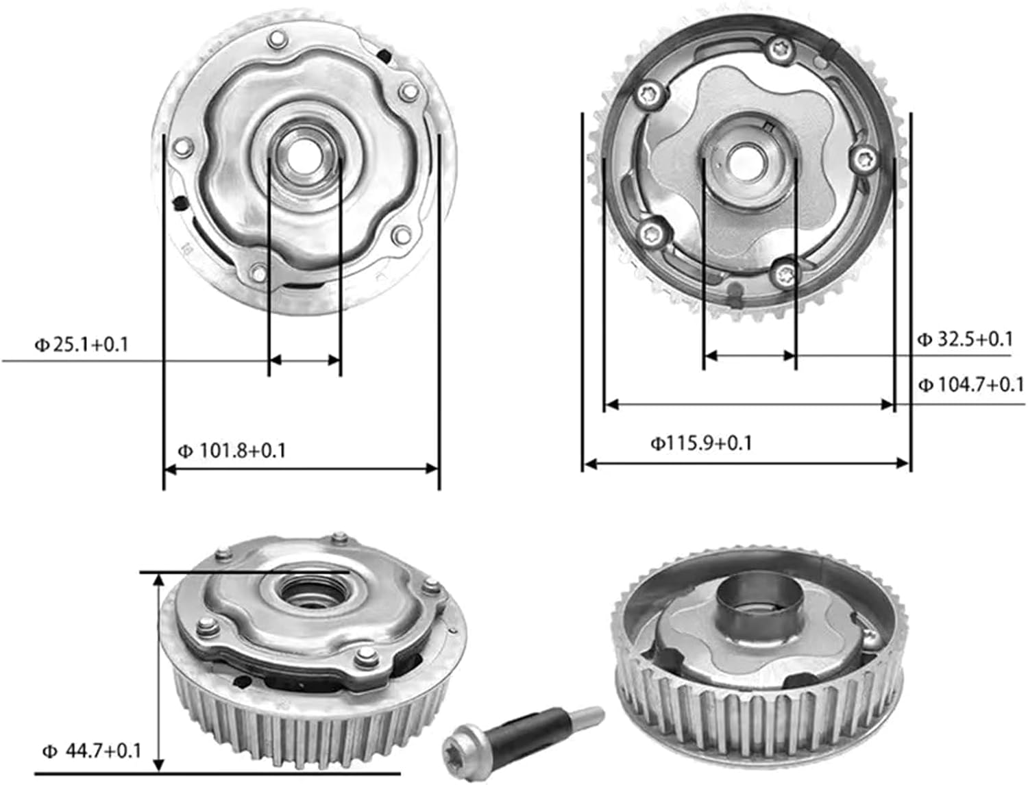 Sincronización del motor Árbol de levas VVT Engranajes dentados de ...