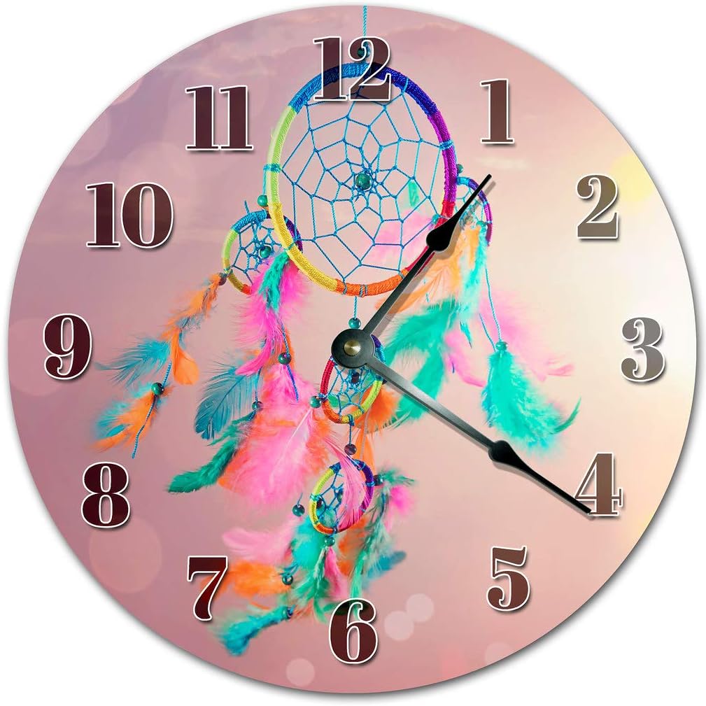 Amazon.com: Sugar Vine Art 10.5" Colorful Dream Catcher Clock - Girl's ...