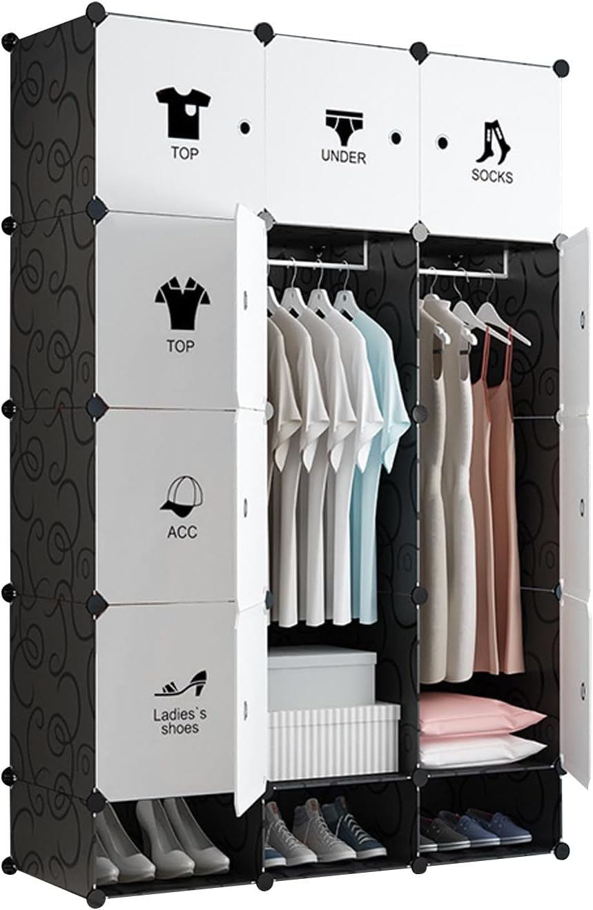 SPOWAY Closet Armables para Ropa, 12 Cubos con Ropero Armable, Closet ...
