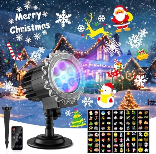 MATEPROX Snowflake Projector Lights, IP65 Waterproof Christmas ...