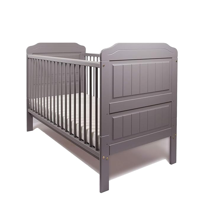Buy New Solid Wood Convertible Cot Stanley Baby Grey Cot Bed / Junior ...
