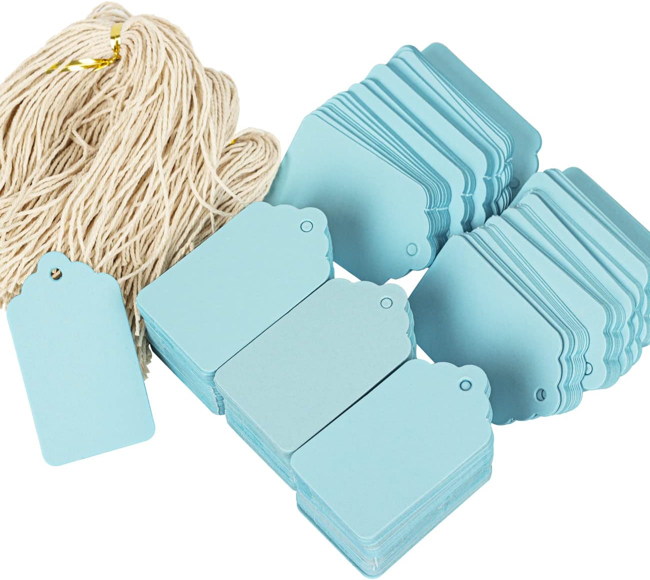 Amazon.com: Gift Wrap Tags,100pcs Blue Hang Tags, Price Tags,Blank ...