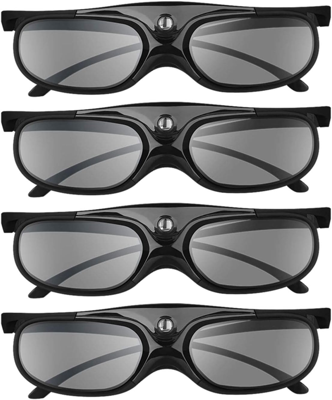 DLP 3D Glasses 4 Pack, JX30 Rechargeable 3D Active Shutter Glasses for ...