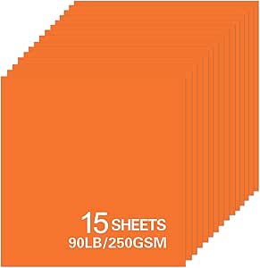 15Sheets Orange Cardstock Paper, 12x12 Card stock for Cricut, Thick ...