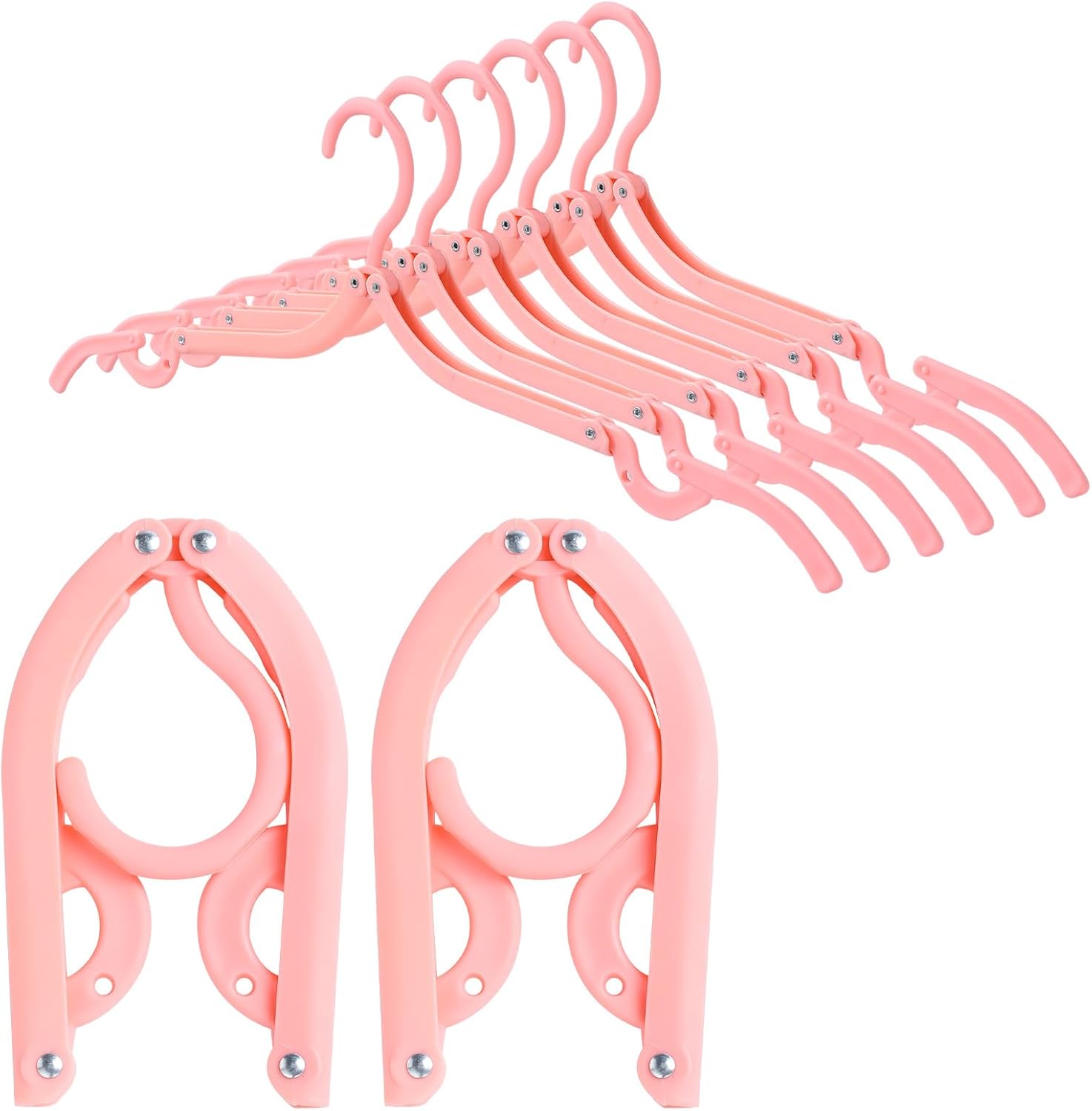 Amazon.com: Portable Folding Clothes Hangers Travel Hangers(Pink ...