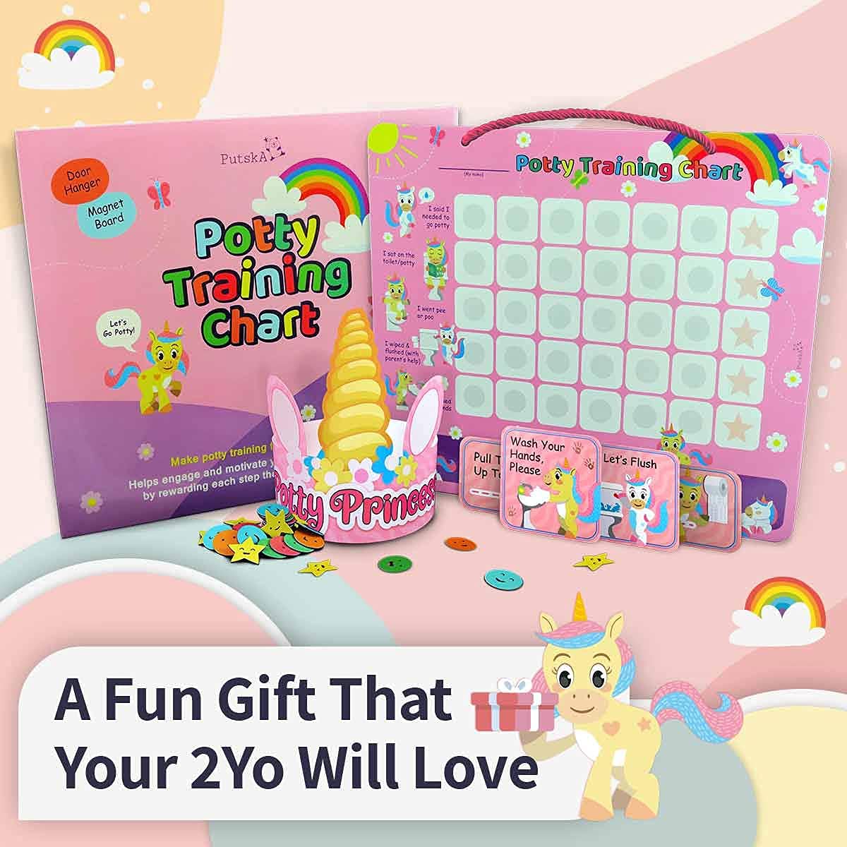 PutskA Potty-Training-Magnetic-Reward-Chart for Toddlers - Potty Chart ...