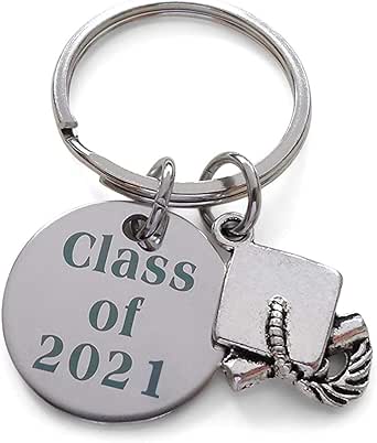 Amazon.com: JewelryEveryday Class of 2021 Keychain with Graduation Cap ...