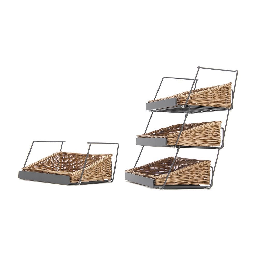 Snapklik.com : Black Metal/Wicker Countertop Stackable Basket Display