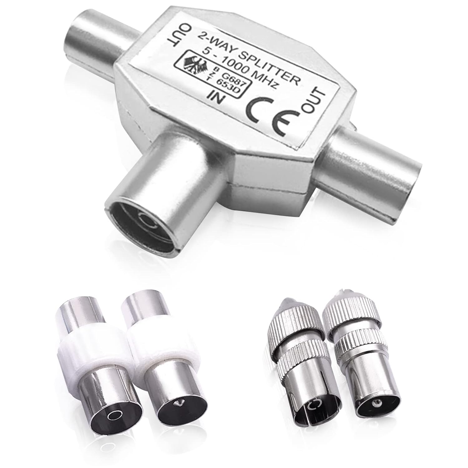 SmartMaster TV Aerial Splitter 2 Way, Cable TV Coax Splitter with ...