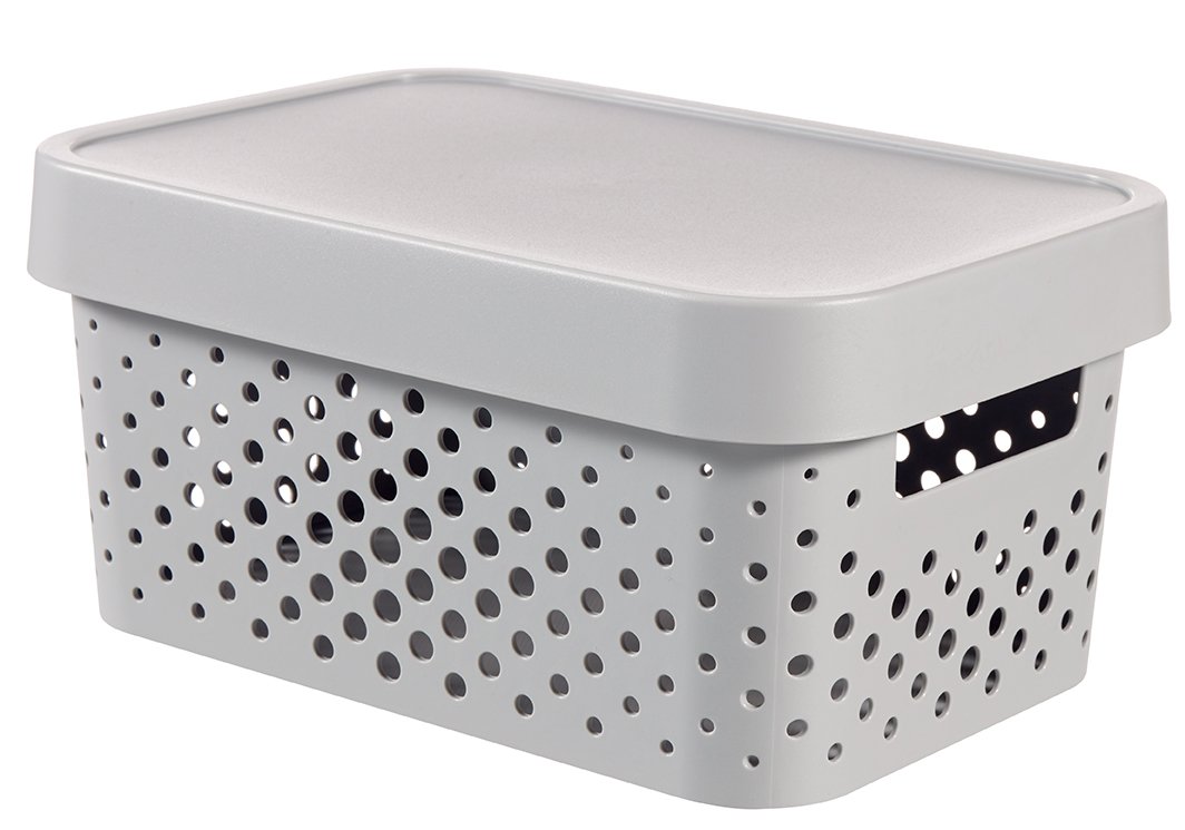 Curver Storage Box Infinity Gepunktet 26,8x18,6x12,4cm in Light Grey ...