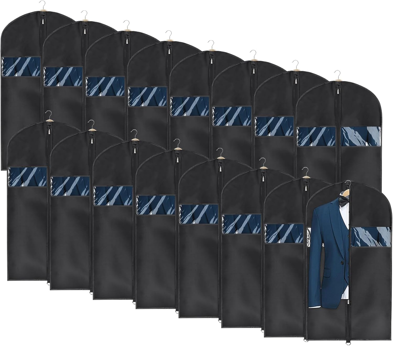 Amazon.com: Univivi 16 Pack Suit Garment Bag for Men, 40-Inch Suit ...