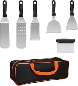 Amazon.com : Erhigher 6Pcs BBQ Tool Set Stainless Steel Griddle Kit ...