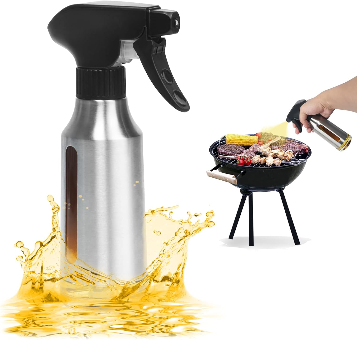 Haipky 180ml Stainless Steel Oil Sprayer, Olive Oil Sprayer Mister for Air Fryer, Canola Oil ...