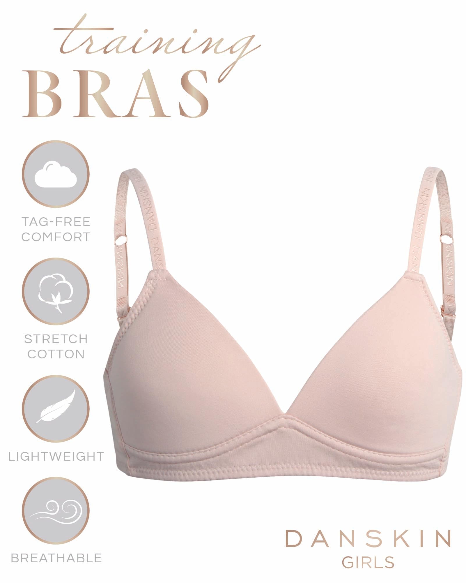 Snapklik.com : Danskin Girls Training Bra - 2 Pack Wireless Molded Cup ...