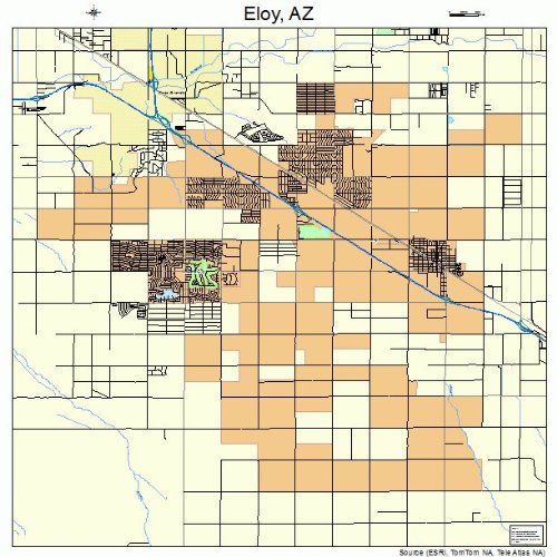 Amazon.com : Large Street & Road Map of Eloy, Arizona AZ - Printed poster size wall atlas of ...