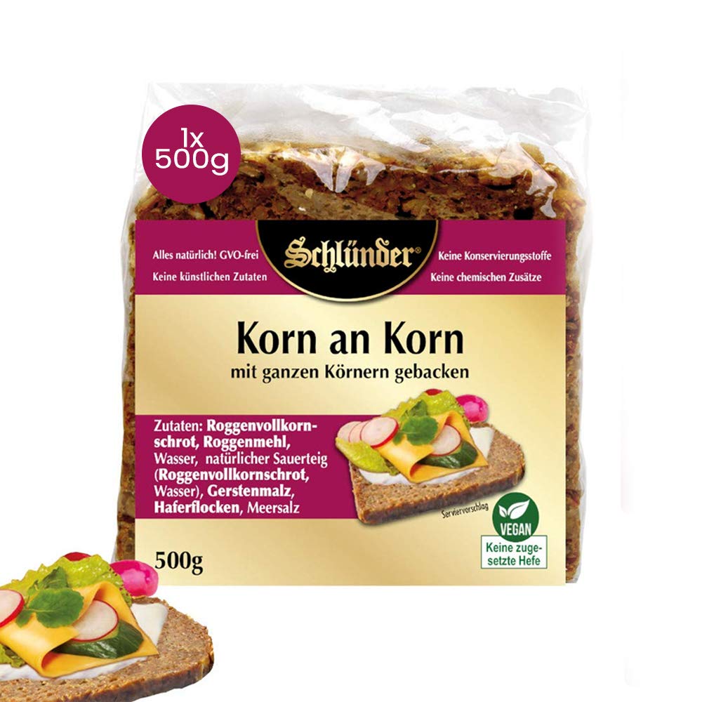 Schlünder Brot, Korn an Korn-Brot - Vollkornbrot mit ganzen Körnern ...