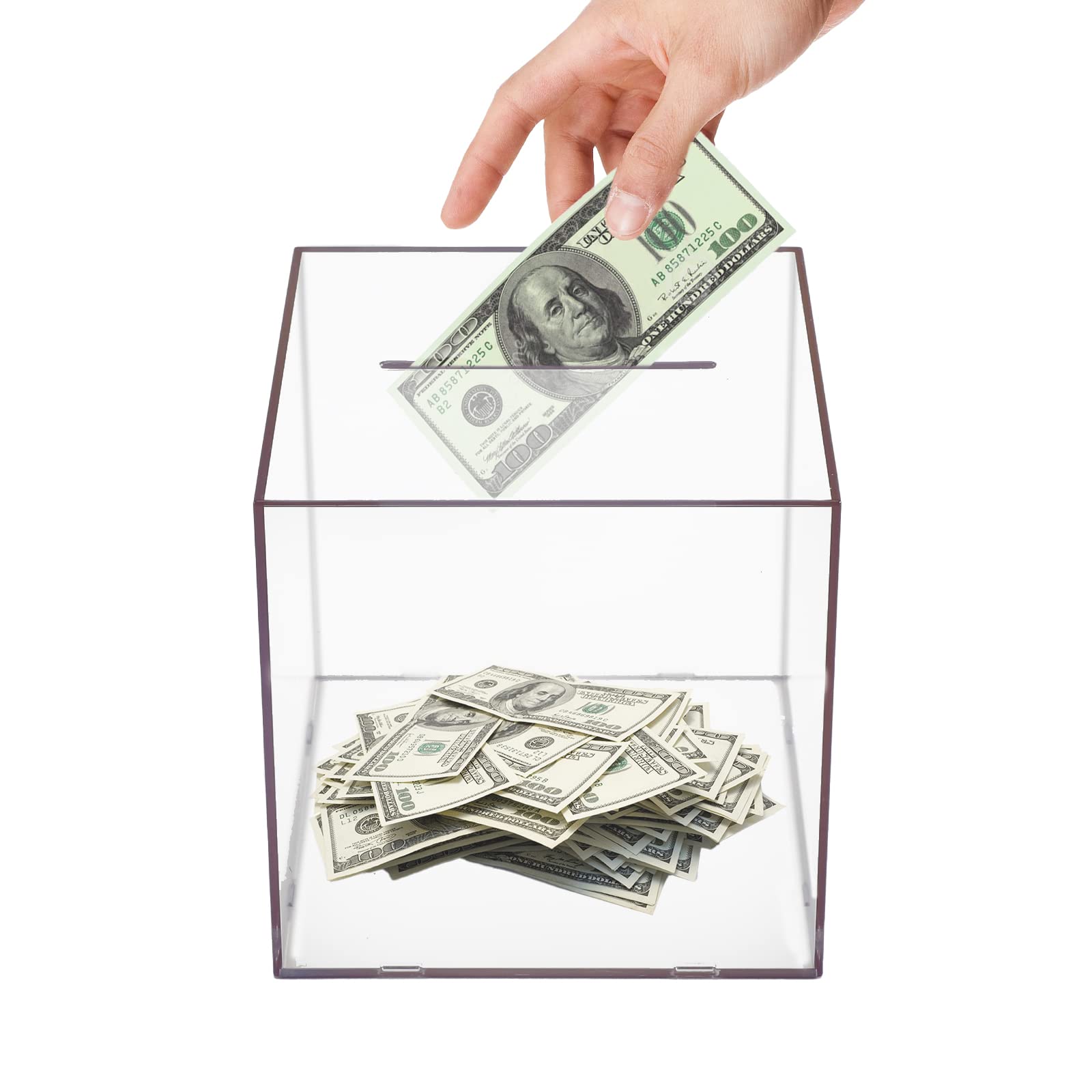 Amazon.com : Clear Piggy Bank Acrylic Money Bank Transparent Must Break ...