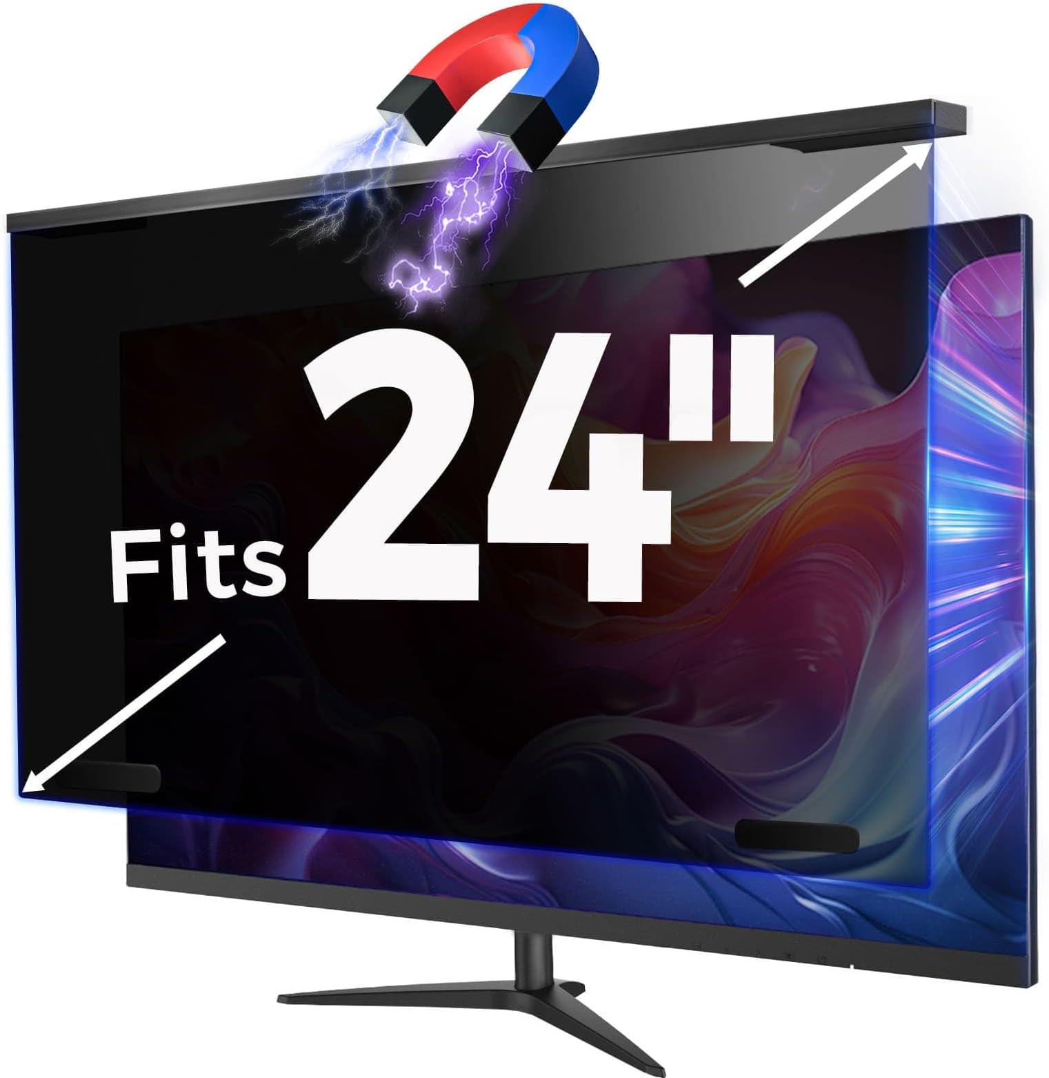 Amazon.com: GUDTEKE Magnetic 24 Inch Computer Privacy Screen Filter ...