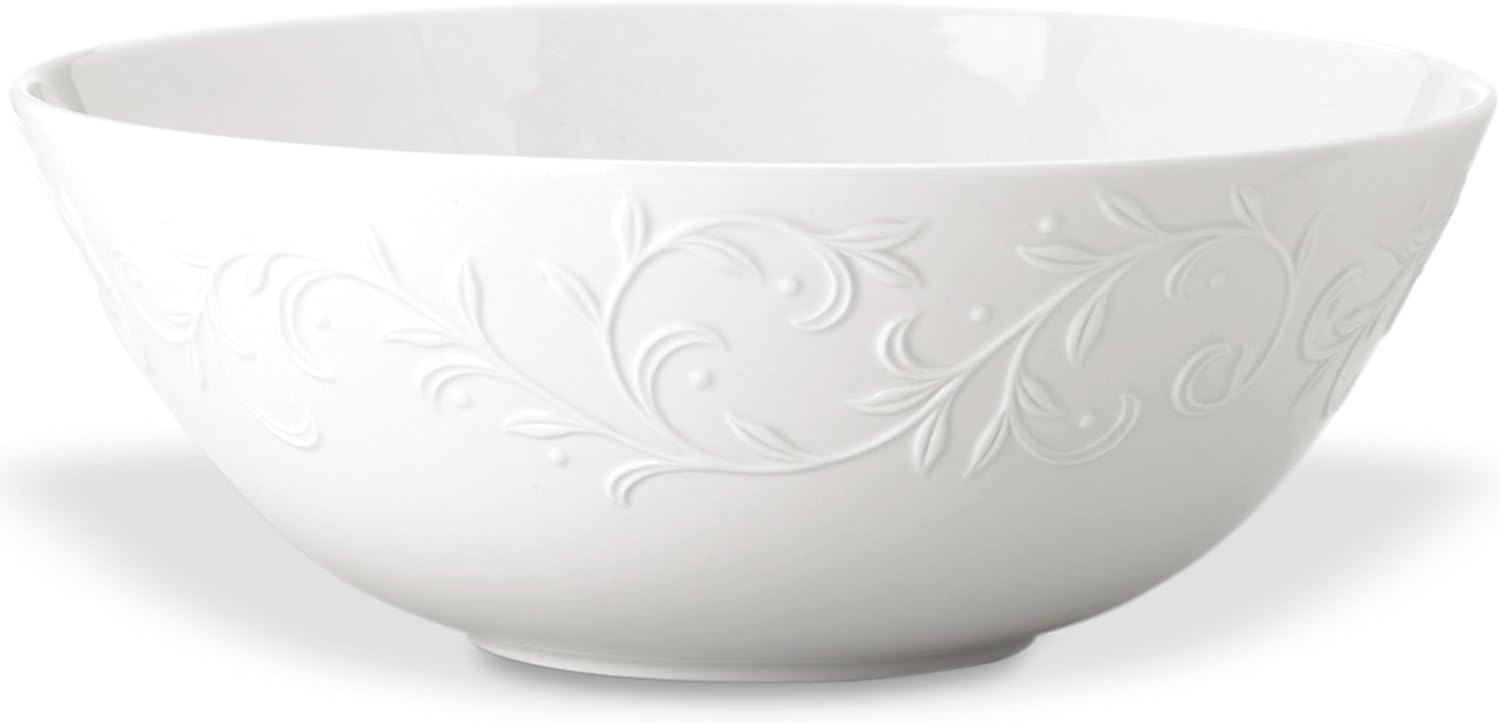 Lenox Opal Innocence, charola sopera tallada, cubierta con cucharón ...