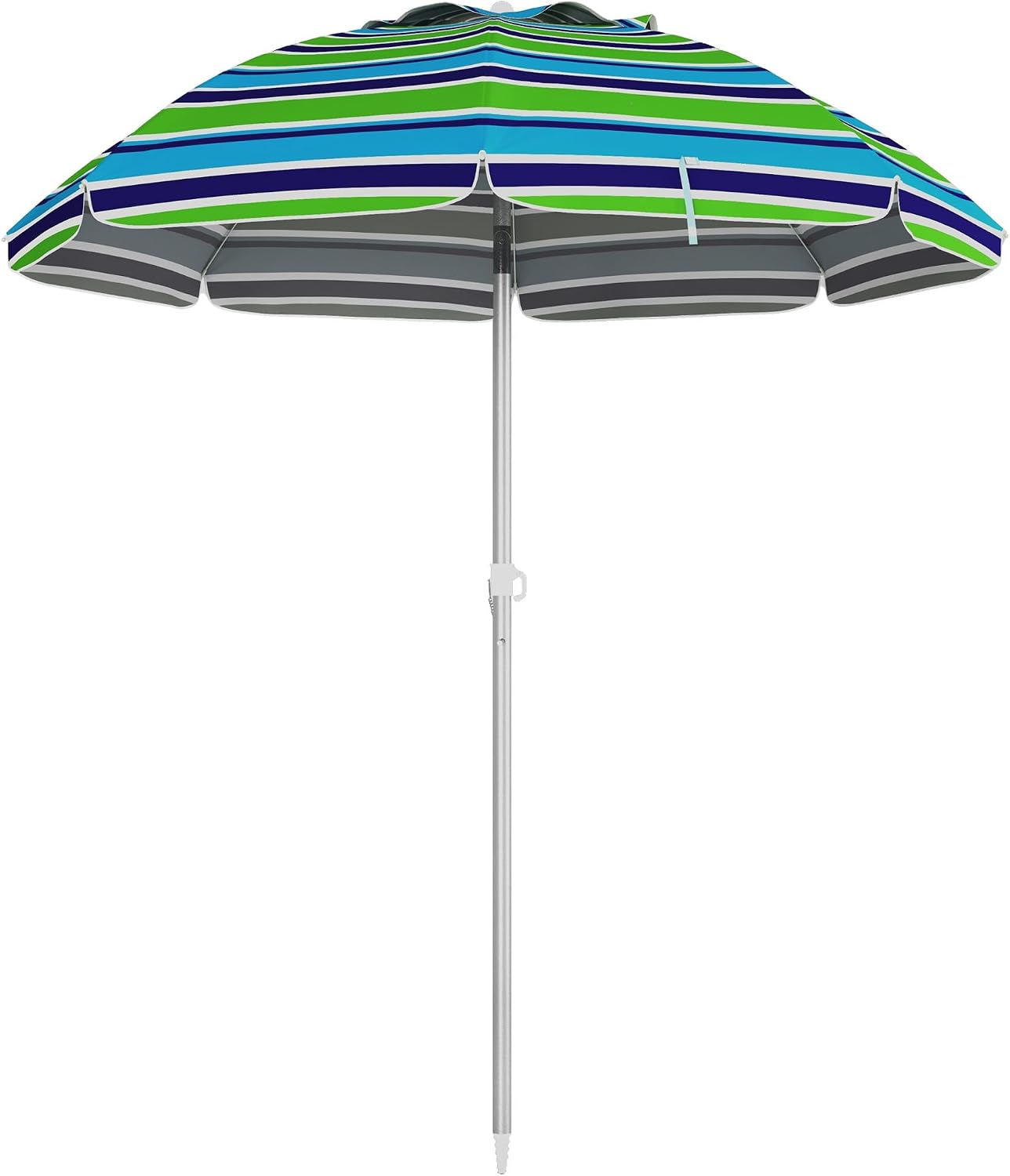 Outsunny 6ft Portable Beach Umbrella with Sand Anchor, Height ...