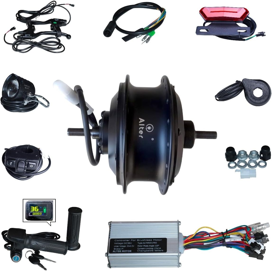 NAKS Copper 24V 250Watt Electric Cycle Motor Kit : Amazon.in ...