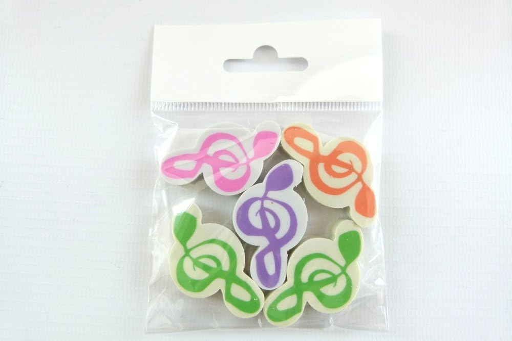 Amazon.com : Music Themed Colourful Treble Clef Erasers 5pieces set ...