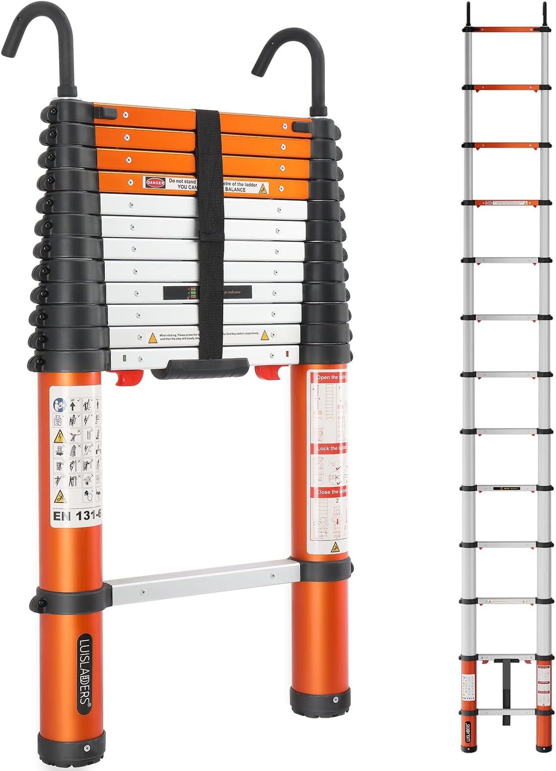 Telesteps 12ES Telescoping Ladder, Patented One-Touch Release, OSHA ...