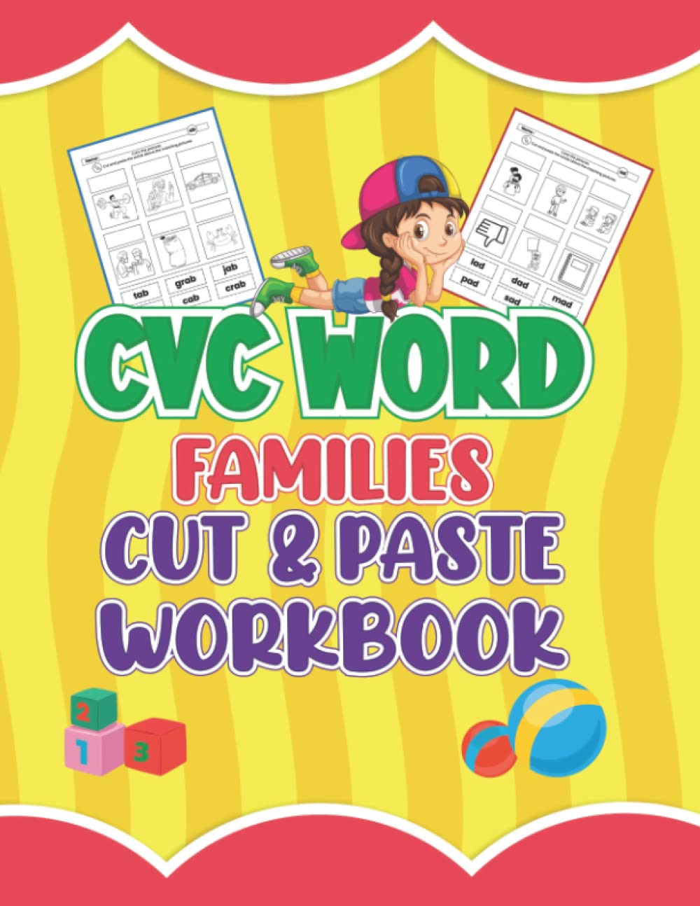 Buy CVC Word Families Cut & Paste Workbook:: Color the Picture Cut ...