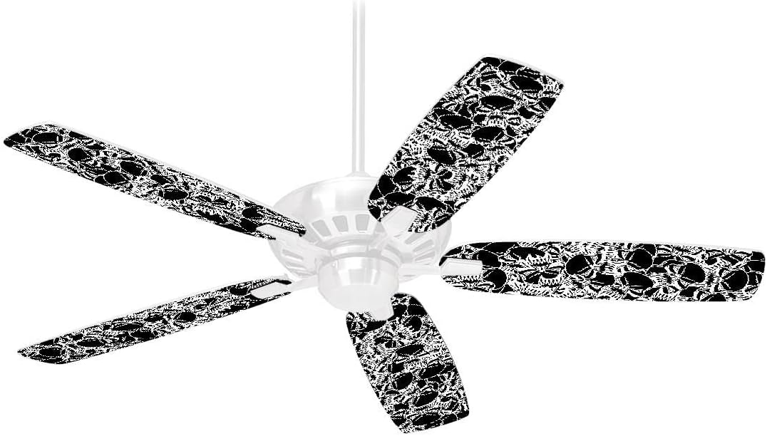 Scattered Skulls Black - Ceiling Fan Skin Kit fits most 42 inch fans ...