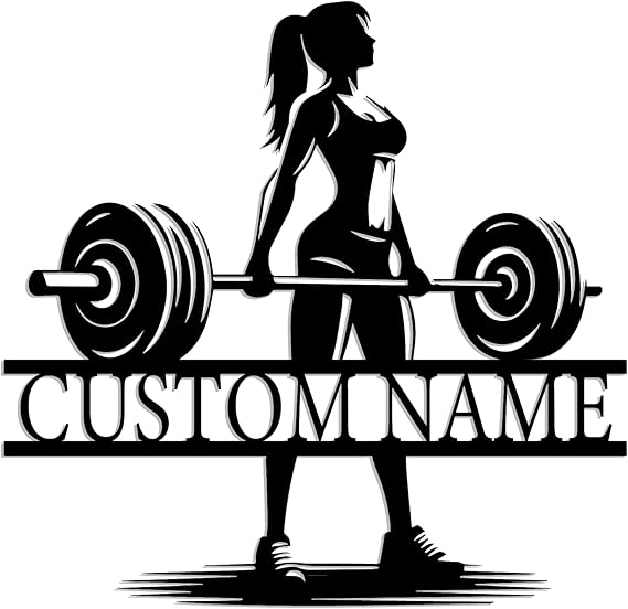 Amazon.com: Custom Powerlifting Girl Metal Wall Art,Personalized Gym ...
